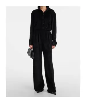 Balenciaga High-rise Wide-leg Pants - Black
