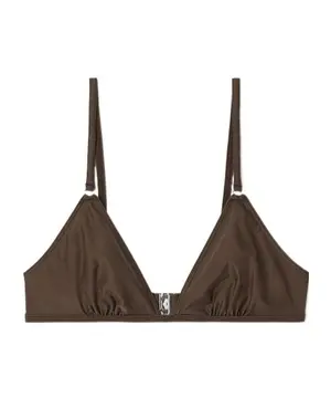 Filippa K Gathered-back Bikini Top - Cocoa
