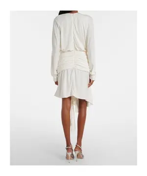 Christopher Esber Stone Pin Draped Jersey Mini Dress - White