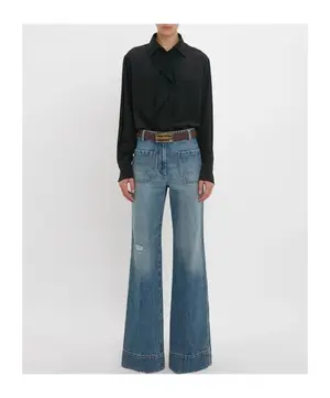Victoria Beckham Alina High Waisted Jeans - Blue