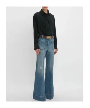 Victoria Beckham Alina High Waisted Jeans - Blue