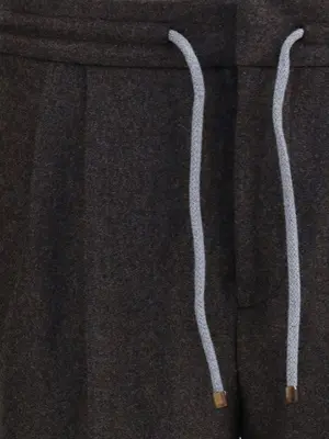 Brunello Cucinelli Pleated Drawstring Waist Pants - Black