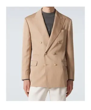Brunello Cucinelli Silk And Linen Blazer - Nude