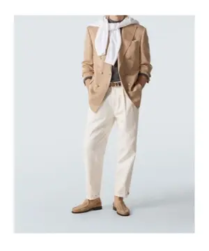 Brunello Cucinelli Silk And Linen Blazer - Nude