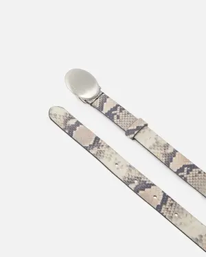 Pinko Snake Print Belt With Silver Hardware