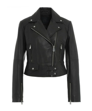 Pinko Short Zipped Leather Biker Jacket - No
