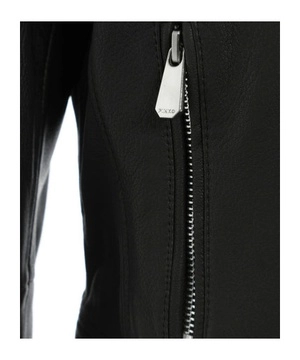 Pinko Short Zipped Leather Biker Jacket