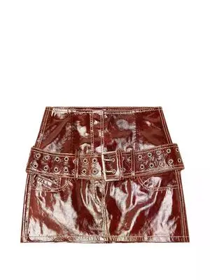 DIESEL® Belted Patent Leather Mini Skirt