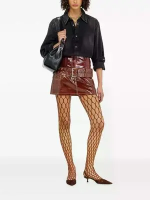 DIESEL® Belted Patent Leather Mini Skirt