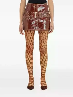 DIESEL® Belted Patent Leather Mini Skirt