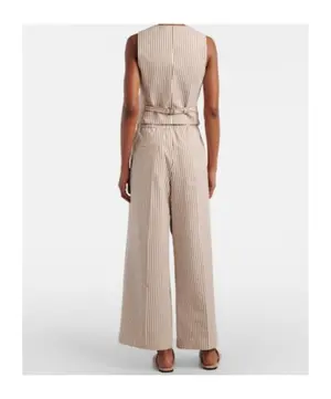 Brunello Cucinelli Striped Cotton-blend Wide-leg Pants