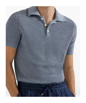 Brunello Cucinelli Short Sleeved Knitted Polo Shirt