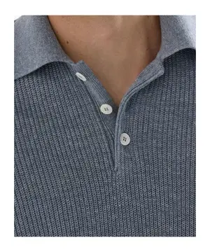 Brunello Cucinelli Short Sleeved Knitted Polo Shirt