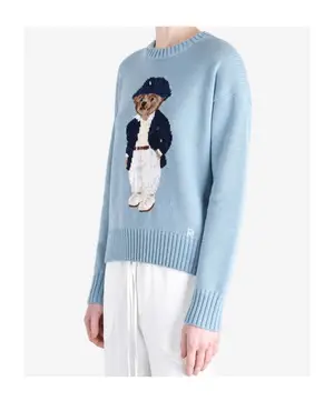 Polo Ralph Lauren Polo Bear Intarsia Knit Sweater - Blue Note