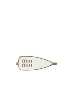 Miu Miu Logo Hair Clip - White