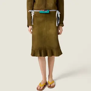 Miu Miu Waxed Suede Skirt