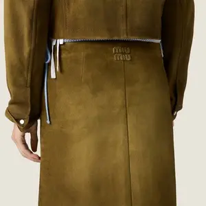 Miu Miu Waxed Suede Skirt