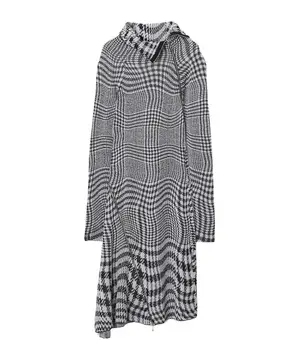 Burberry Asymmetrical Turtleneck Midi Dress