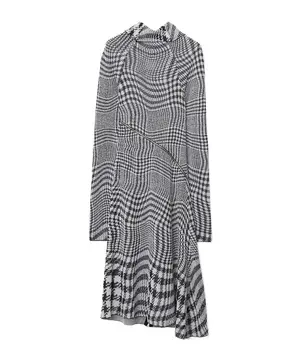 Burberry Asymmetrical Turtleneck Midi Dress - Gray