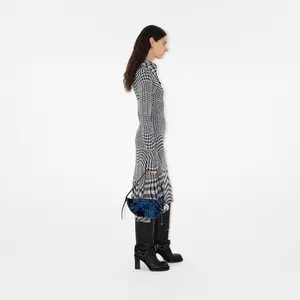 Burberry Asymmetrical Turtleneck Midi Dress - Gray