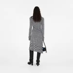 Burberry Asymmetrical Turtleneck Midi Dress - Gray