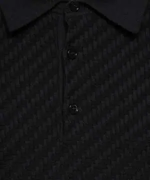 Brioni Woven Pattern Knitted Polo Shirt - No