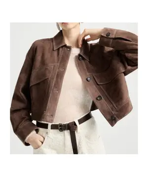 Brunello Cucinelli Couture Cropped Jacket - Brown