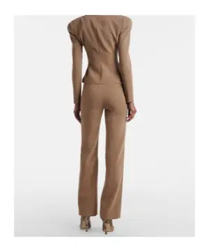 Magda Butrym Lace-trimmed Wool Straight Pants