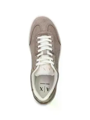 Armani Exchange Perforated Logo Sneakers - Neutrals