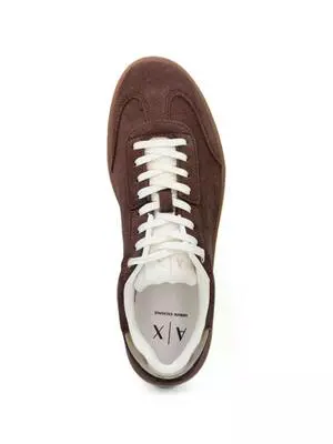 Armani Exchange Perforated Logo Sneakers - Brown