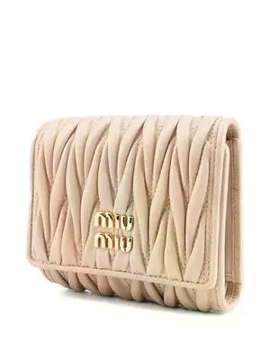 Miu Miu Matelassé Leather Wallet - Neutrals