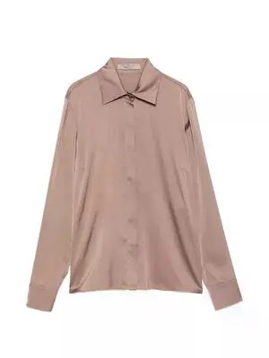 D.exterior Brown Satin Button-up Shirt