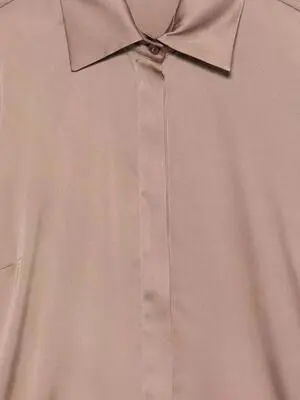 D.exterior Brown Satin Button-up Shirt