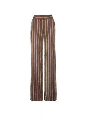 Veronica Beard Carraway Stripe-print Wide-leg Trousers