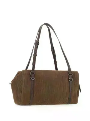 GIANNI CHIARINI Terry Ribbed Suede Shoulder Bag - Brown