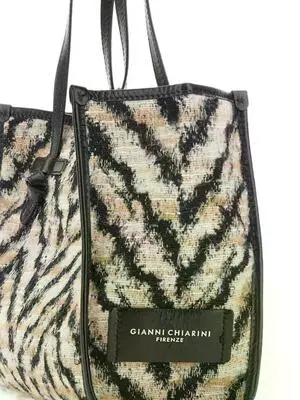 MARCELLA CLUB Zebra-print Jacquard Shoulder Bag - Black