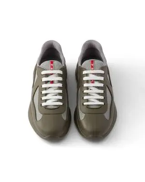 Prada America's Cup Soft Rubber And Bike Fabric Sneakers - Green
