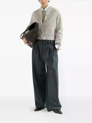 Brunello Cucinelli Sparkling Mohair Double-knit Net Cardigan