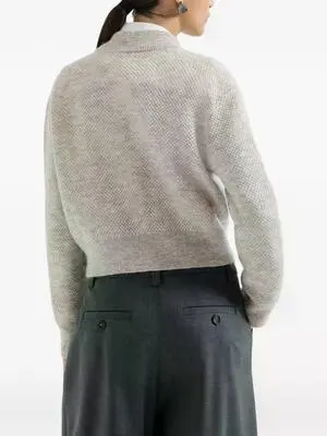 Brunello Cucinelli Sparkling Mohair Double-knit Net Cardigan