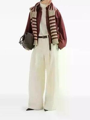 Brunello Cucinelli Virgin Wool Fluid Twill Cropped Shirt