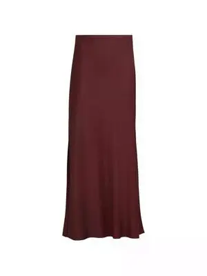 Brunello Cucinelli Satin Cady Fluid Bias-cut Maxi Skirt - Red