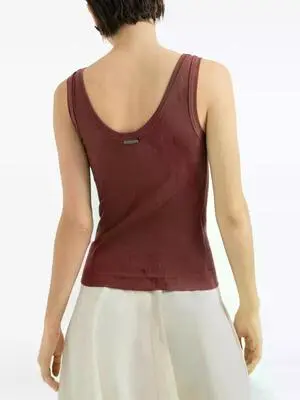 Brunello Cucinelli Ribbed Stretch-cotton Off-the-shoulder Top With Monili Detail