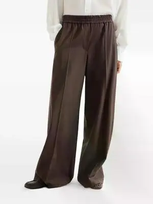 Brunello Cucinelli Tropical Luxury Wool Loose Track Trousers