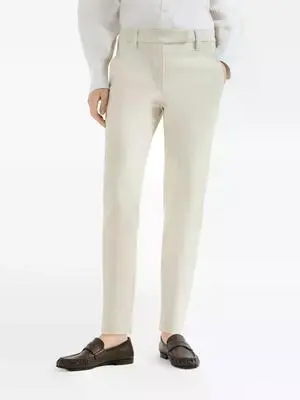 Brunello Cucinelli Slim Fit Stretch Cotton Twill Trousers