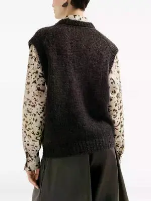 Brunello Cucinelli Sparkling Mohair Vest With Monili