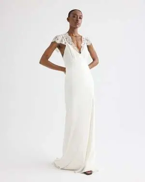 TWP Silk Charmeuse Lace Gown