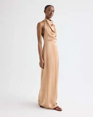 TWP Lola Gown In Silk Charmeuse - Brush