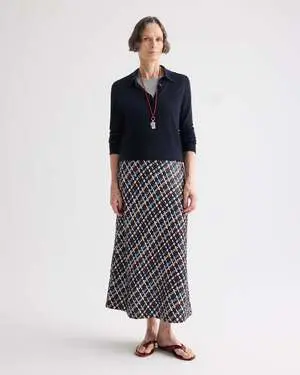 TWP A-line Leather Midi Skirt