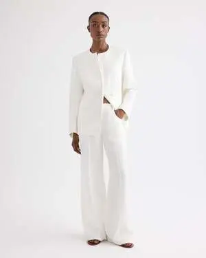 TWP Cecilia Blazer In Washed Linen - Ivory