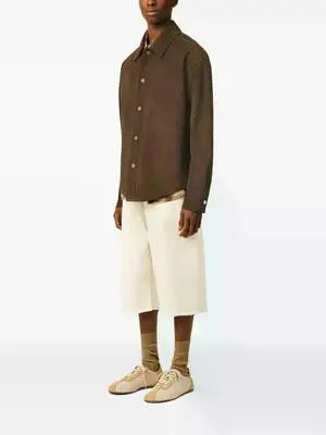 AMI Paris Goat-leather Buttoned Overshirt